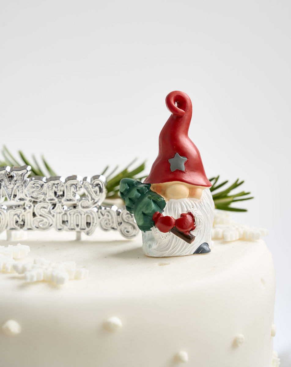 Christmas Gonk Resin Cake Topper & Silver Merry Christmas Motto ...